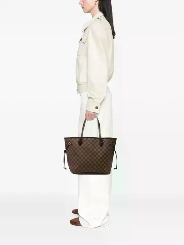 LOUIS VUITTON 2003-2009 Damier Ebene Neverfull Mm Tote Bag