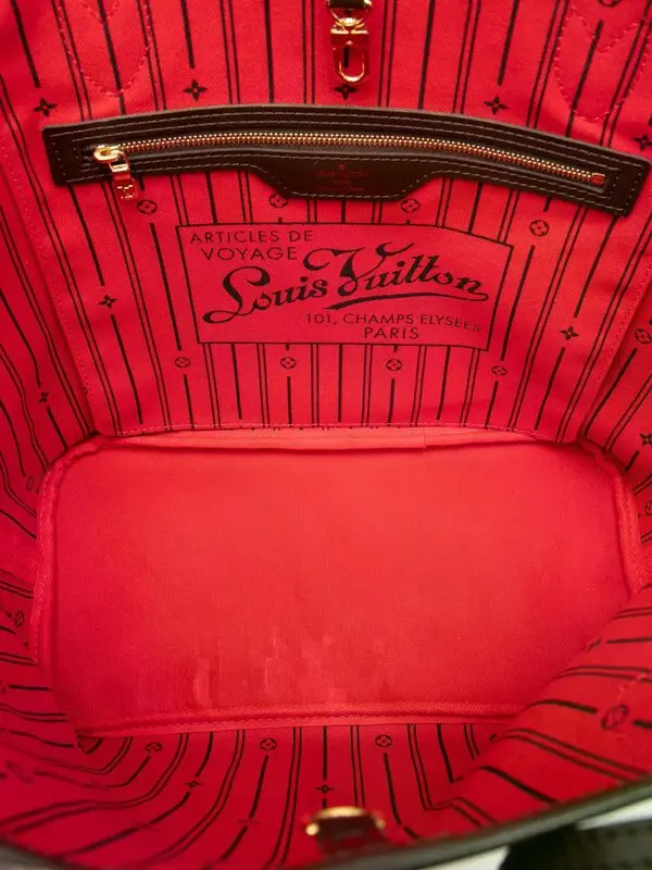 LOUIS VUITTON 2003-2009 Damier Ebene Neverfull Mm Tote Bag