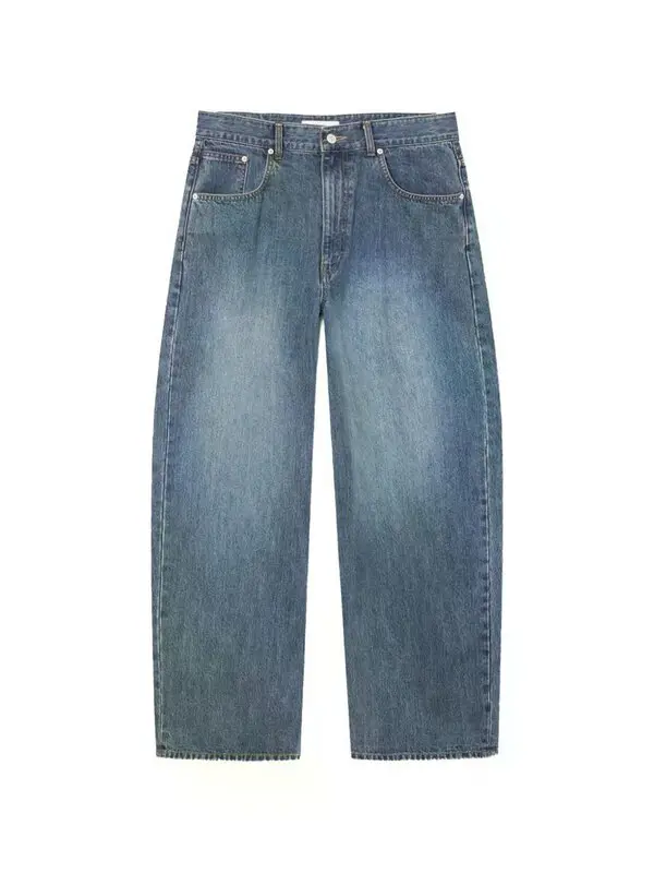 DUNST Relaxed Curved Wide-leg Jeans - Blue