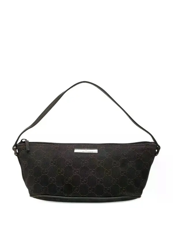 Gucci 2000-2015 Gg Denim Boat Shoulder Bag - Brown