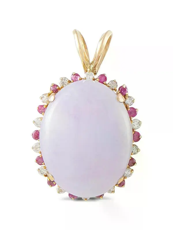 LB EXCLUSIVE Lavender Jade Ruby And Diamond Pendant - Gold
