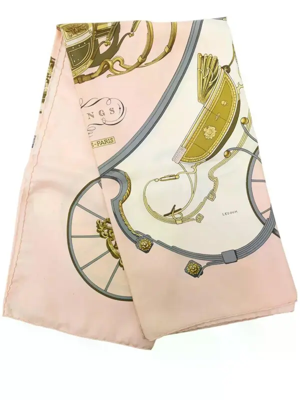 Hermès 1974 Springs Silk Scarf 90 Scarves - Pink