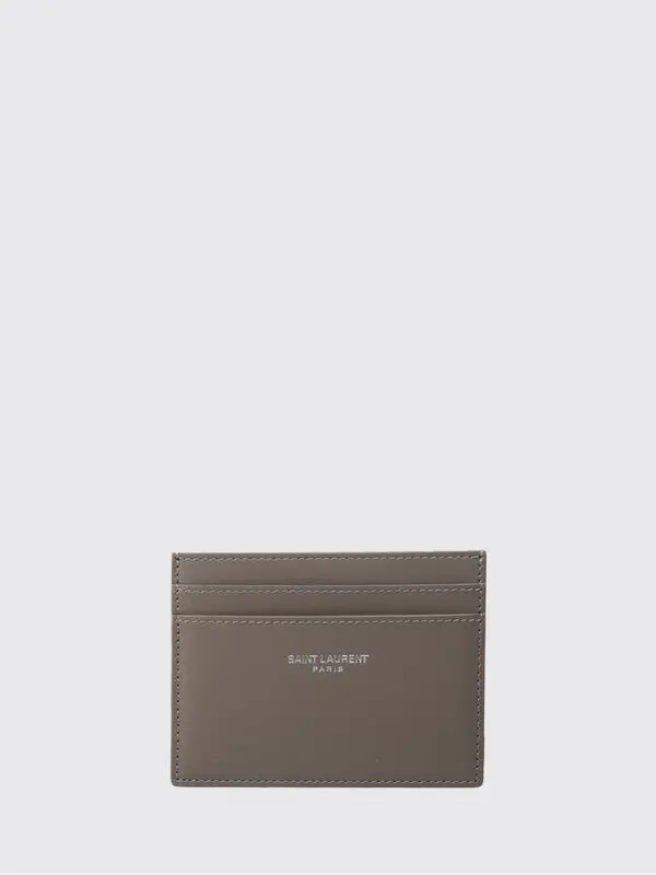 Saint Laurent Flat Calfskin Card Holder With Laminated Logo