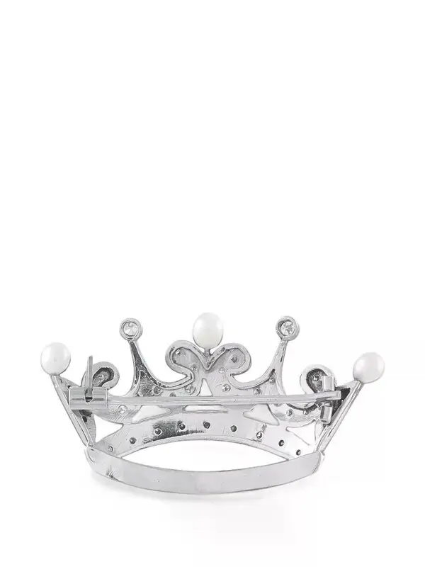 LB EXCLUSIVE Diamond And Pearl Crown Brooch