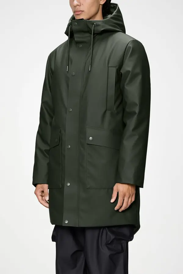 Rains Nome Long Parka - Green