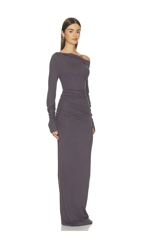 SNDYS. X Reyna Maxi Dress In Grey - Slate