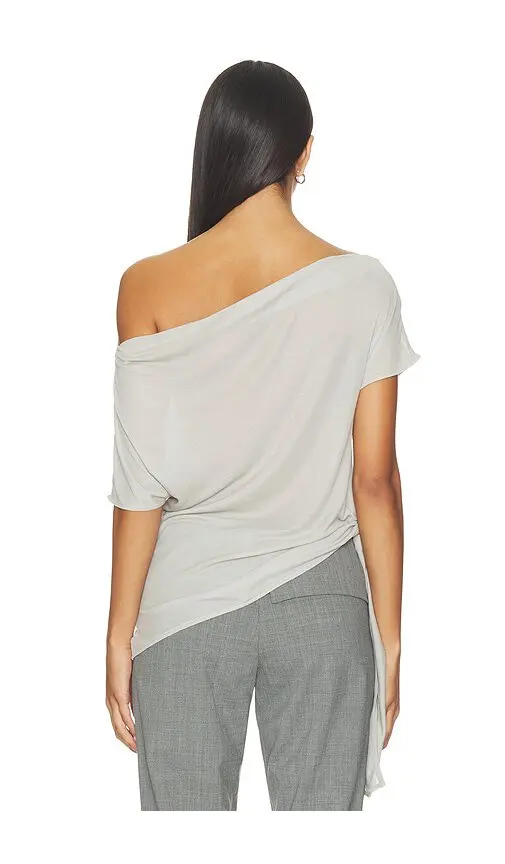 ST. AGNI Fine Jersey Off Shoulder Top In Grey