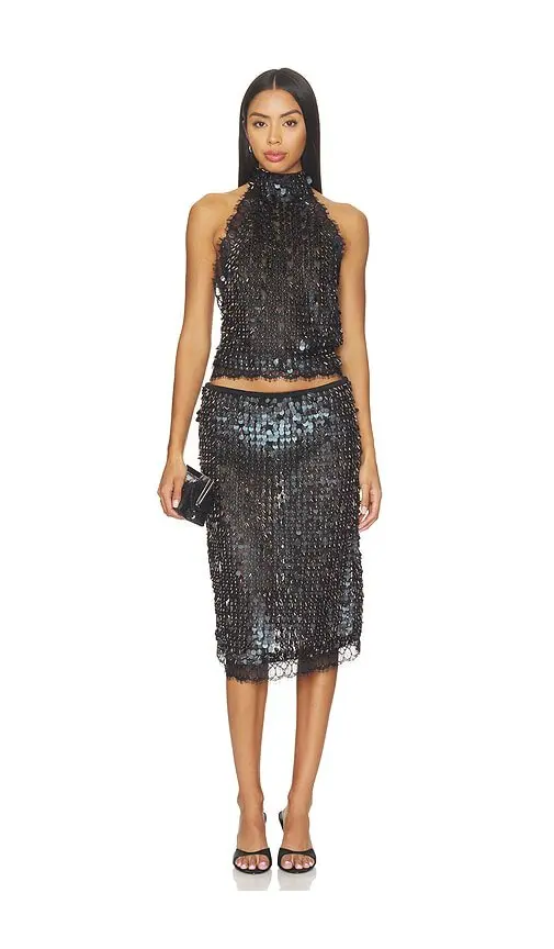SIEDRES Darcy Sequin Embellished Lace Top