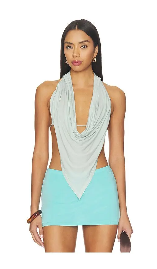 PEACHY DEN Blanche Halter Top In Mint