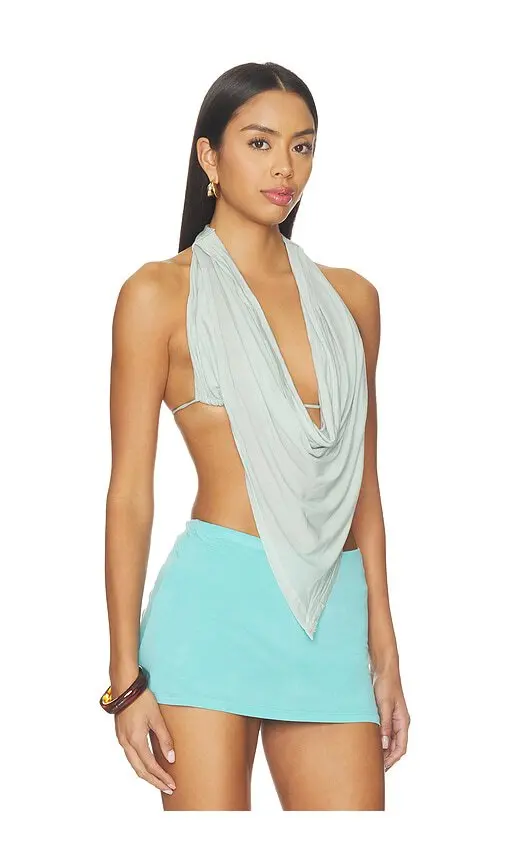 PEACHY DEN Blanche Halter Top In Mint