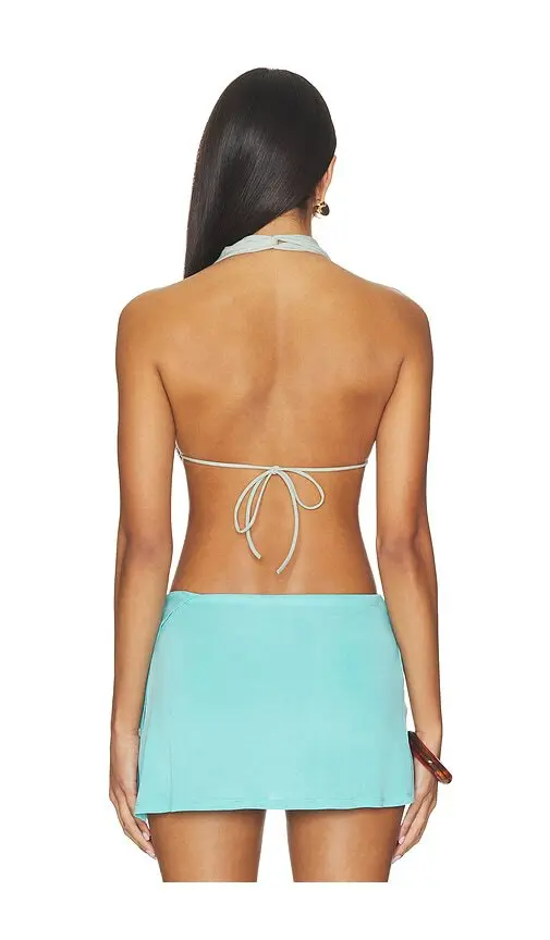 PEACHY DEN Blanche Halter Top In Mint