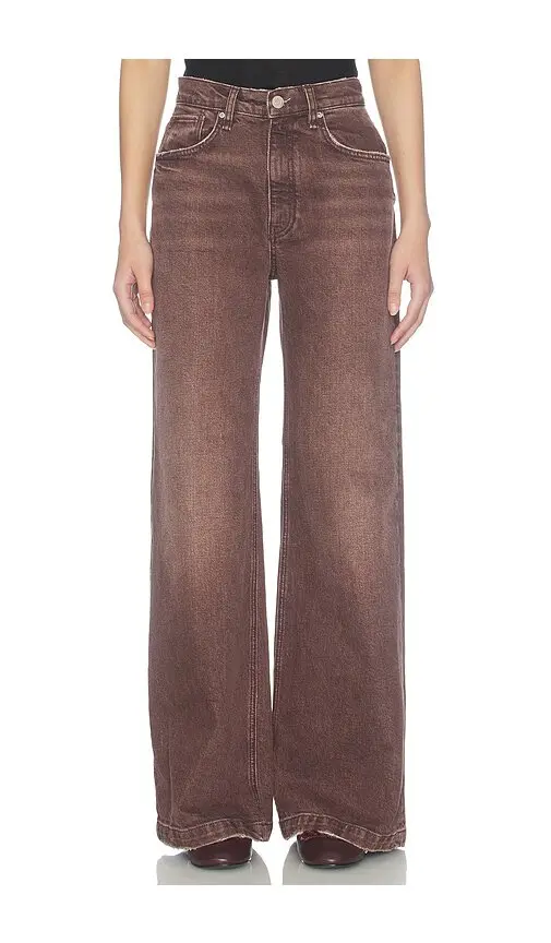 Hudson Jeans Jodie Loose Wide Leg Jeans In Brown - Walnut