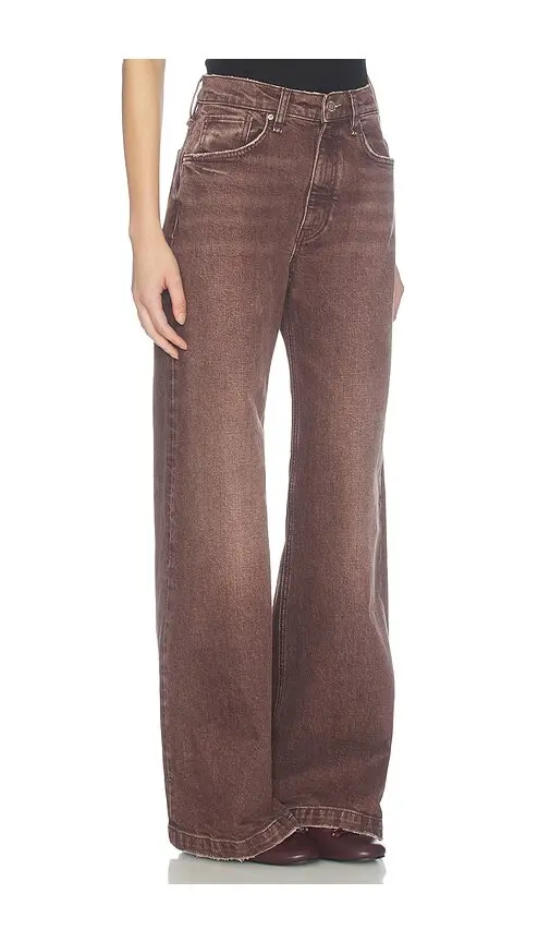 Hudson Jeans Jodie Loose Wide Leg Jeans In Brown - Walnut