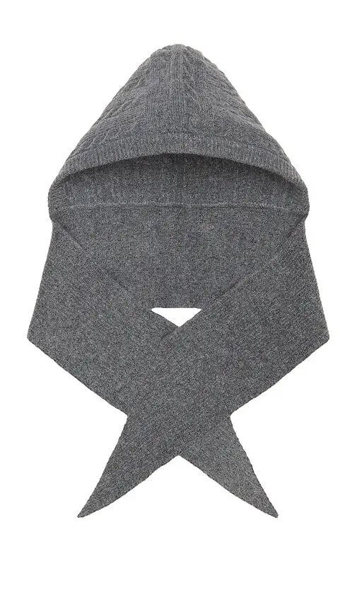 Hat Attack Cable Hooded Scarf - Grey