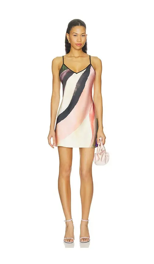 WITH HARPER LU Bias Mini Dress In Multi