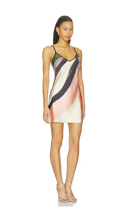 WITH HARPER LU Bias Mini Dress In Multi