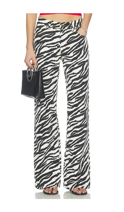 Lioness Peak Jeans In Black & White - Zebra