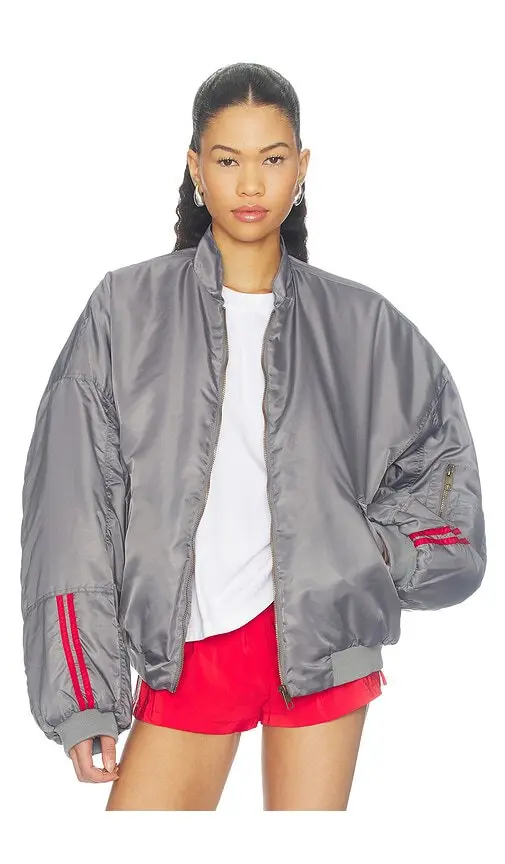 Lioness Bloom Bomber Jacket In Grey