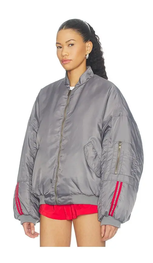 Lioness Bloom Bomber Jacket In Grey