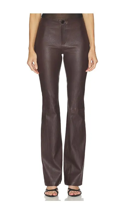 Sprwmn Gia Micro Flare Pant In Brown