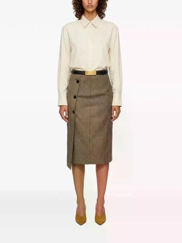 Antonelli Firenze Prince Of Wales Check Button-down Midi Skirt