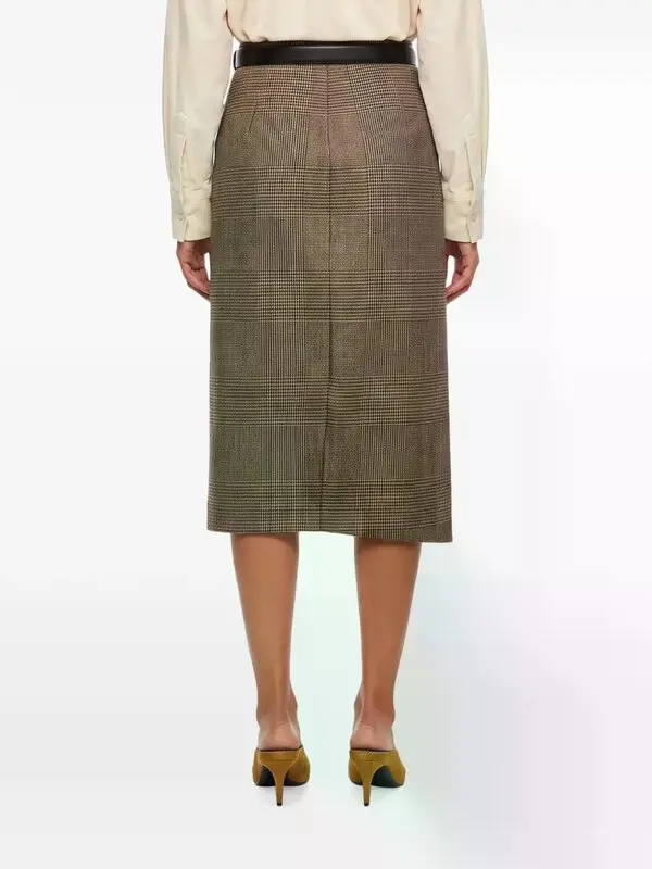 Antonelli Firenze Prince Of Wales Check Button-down Midi Skirt
