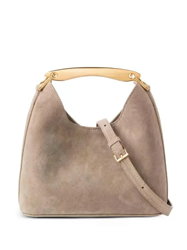 ELLEME Small Boomerang Suede Shoulder Bag - Neutrals