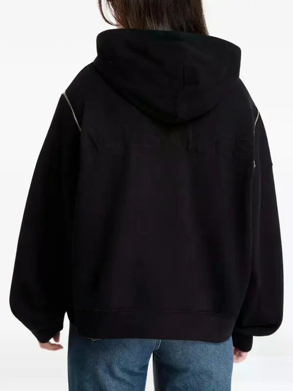 ALLSAINTS Ciara Zip-detail Logo-embossed Hoodie - Black