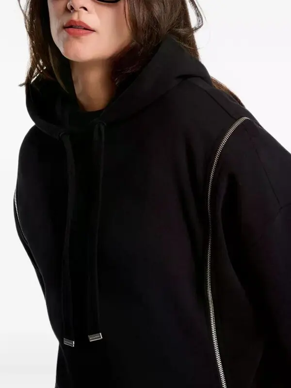 ALLSAINTS Ciara Zip-detail Logo-embossed Hoodie - Black