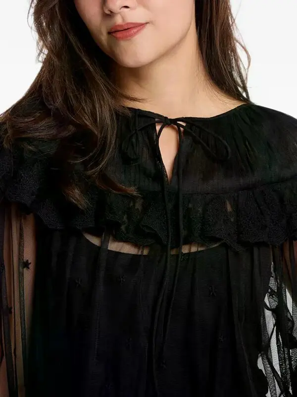 ALLSAINTS Trixie Ruffled Lace-trim Blouse