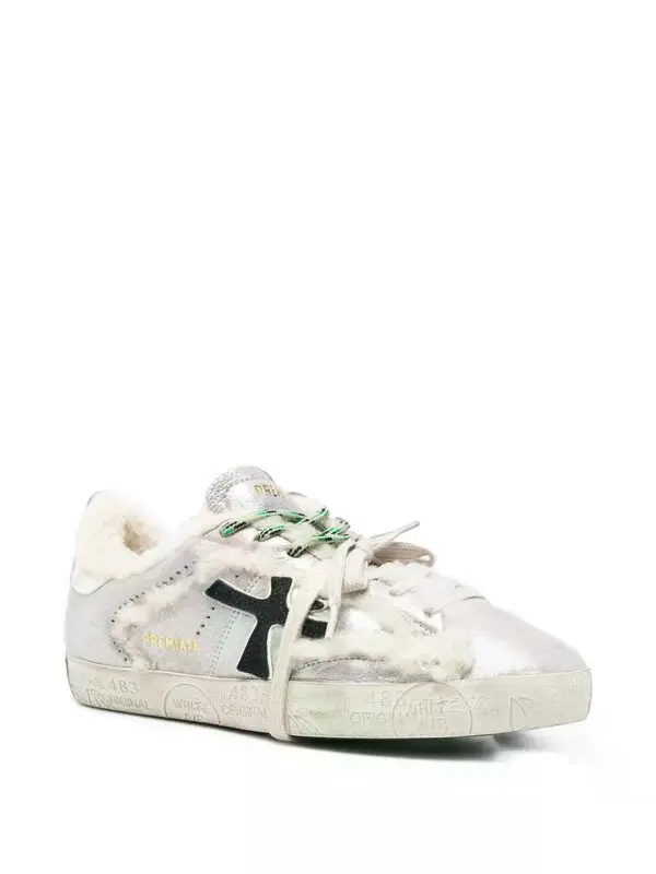 Premiata Steven Shearling-trim Sneakers
