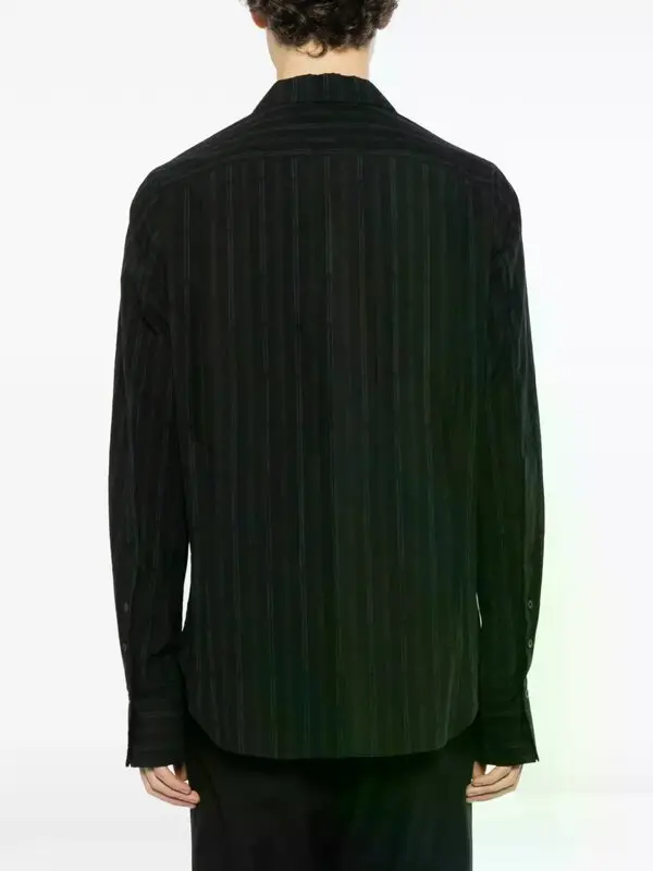 ZIGGY CHEN Pinstripe-print Double-breasted Shirt