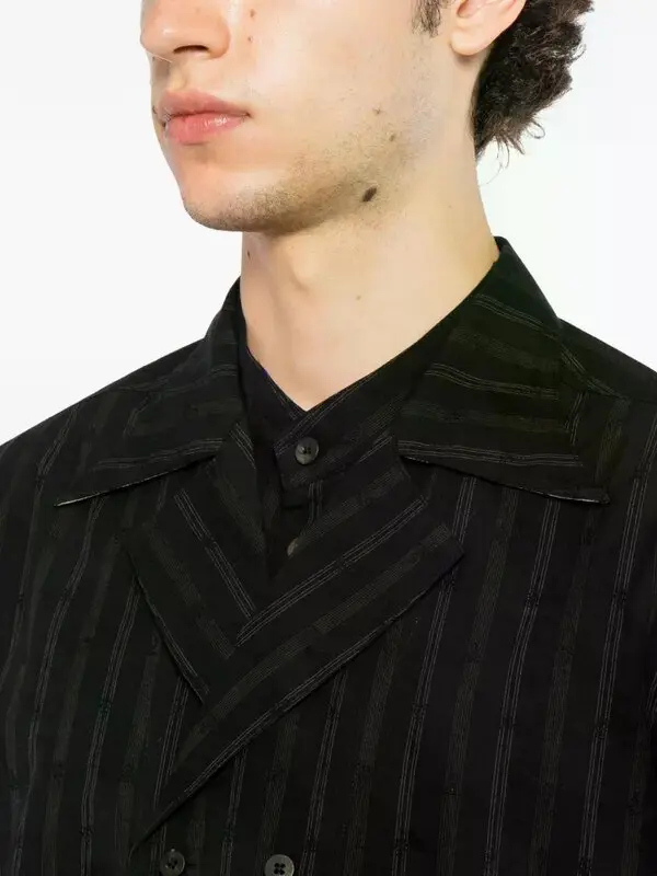ZIGGY CHEN Pinstripe-print Double-breasted Shirt