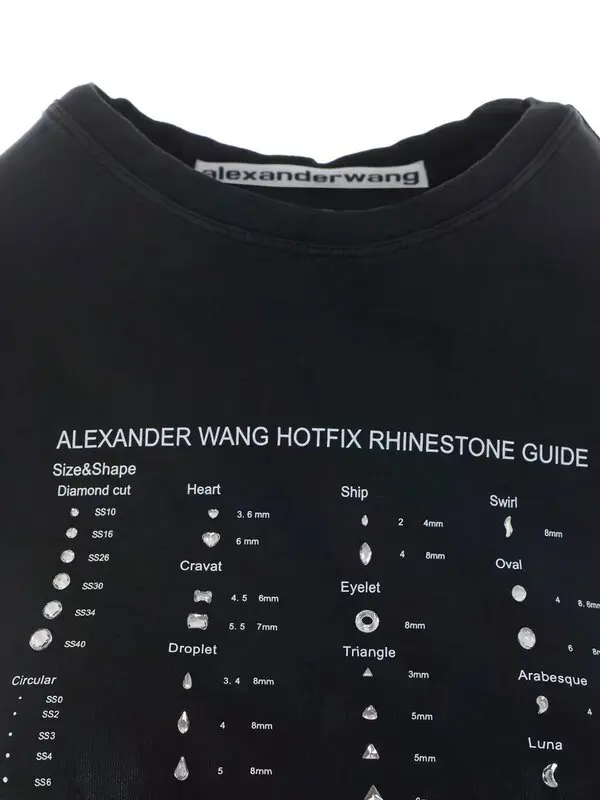 Alexander Wang Crystal-hotfix Graphic Fitted Tee