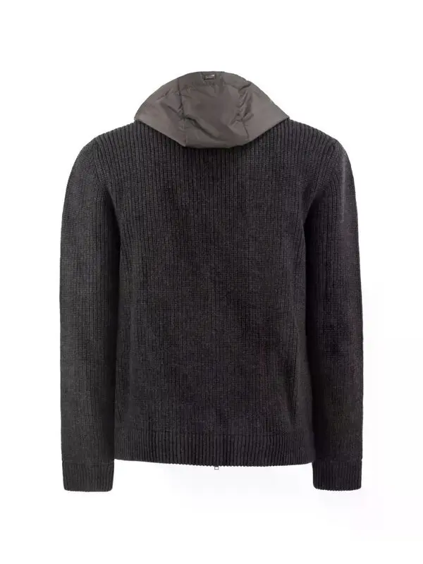 Herno Rib-knit Hooded Cardigan