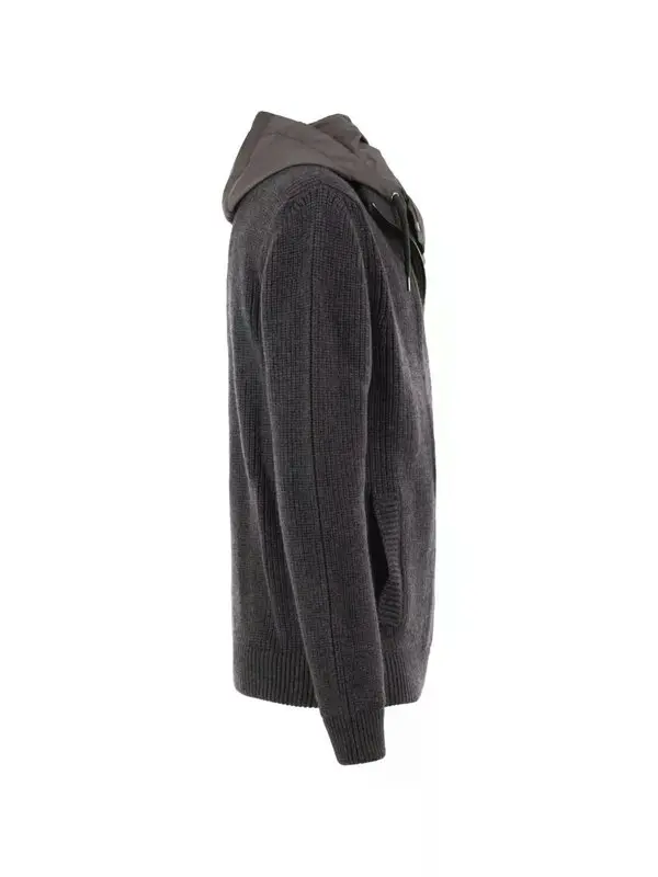 Herno Rib-knit Hooded Cardigan