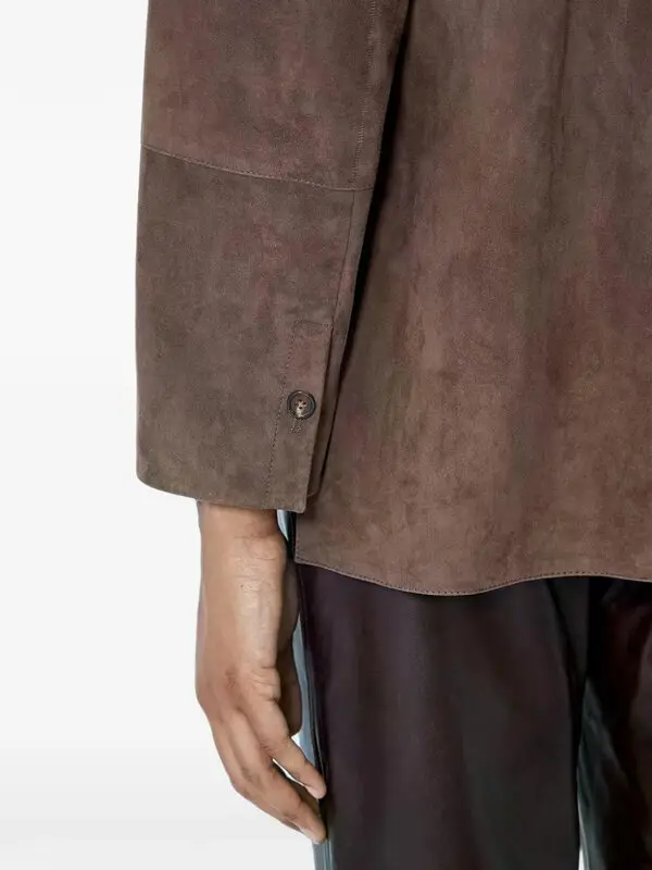 Max Mara Suede-finish Button-up Jacket