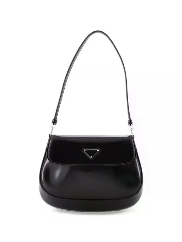 Prada Cleo Flap Shoulder Bag Spazzolato Leather Small Hobo Bag