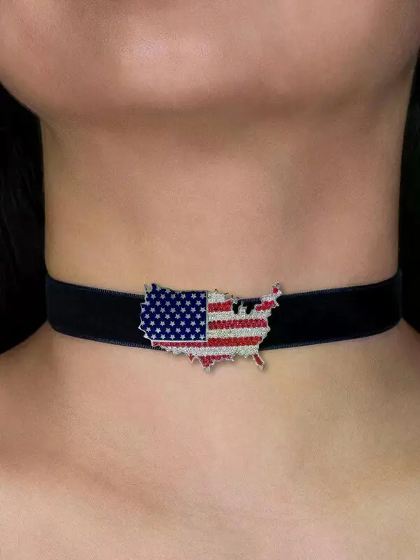 ASHNA MEHTA Ruby And Diamond Usa Flag Bag Charm