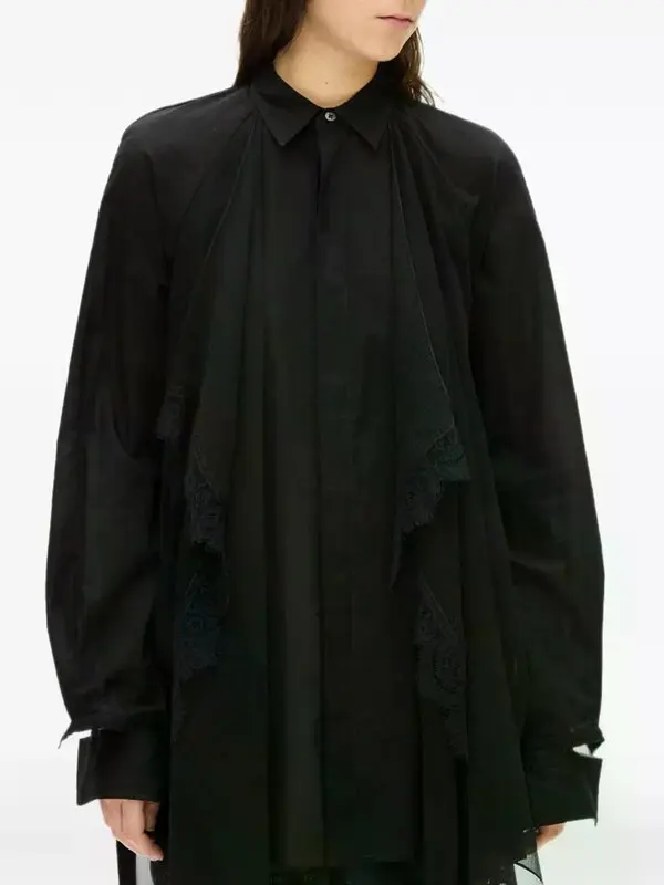 ANN DEMEULEMEESTER Lace-trim Pleated Shirt
