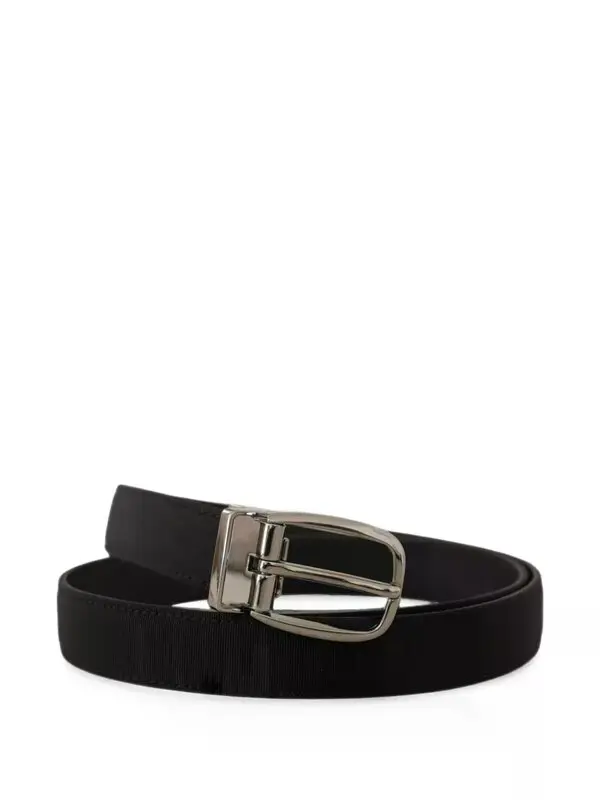 Dolce & Gabbana Grosgrain Logo-buckle Belt - Black