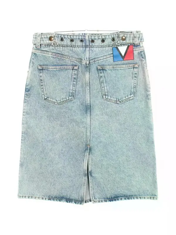LOUIS VUITTON 2010s Logo-patch Denim Skirt