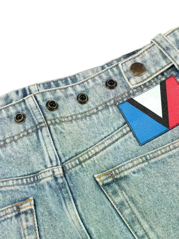 LOUIS VUITTON 2010s Logo-patch Denim Skirt