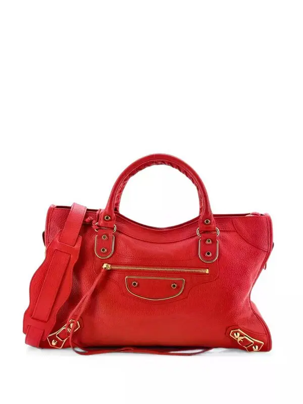 Balenciaga City Classic Metallic Edge Bag Leather Medium Satchel
