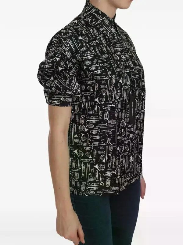 Dolce & Gabbana Musical Instrument-print Silk Shirt