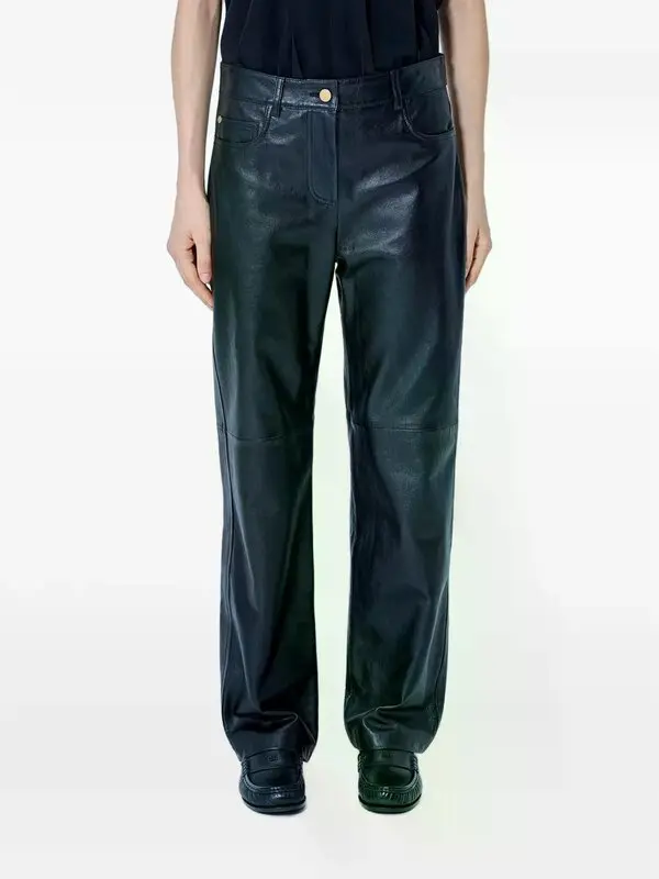 Max Mara Leather Five-pocket Trousers - Black