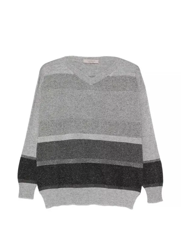 D.exterior Metallic Striped Sweater