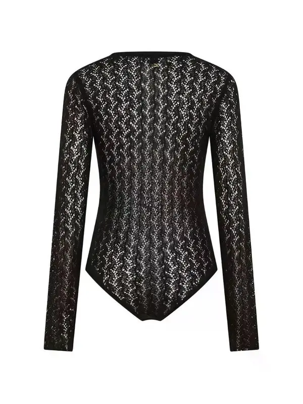 CYCLE Lace-knit Long-sleeve Bodysuit - Black