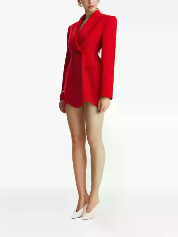 BENEDETTO Asymmetric Double-breasted Blazer Mini Dress - Red