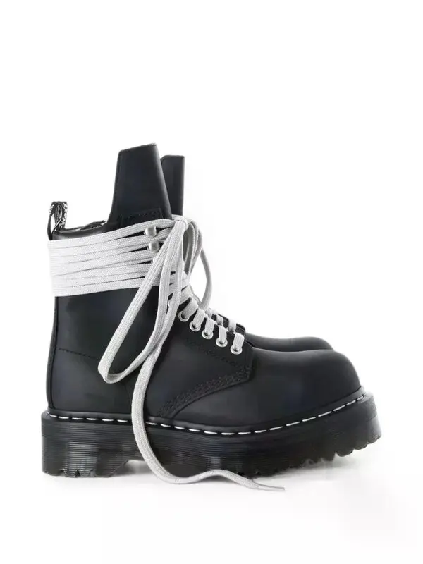 Rick Owens X Dr. Martens Quad Sole Steel Lace-up Platform Boots - Black